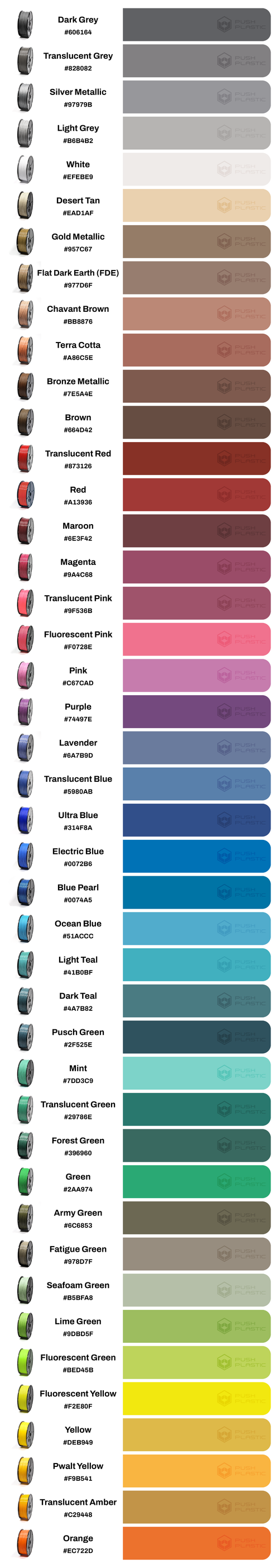 Filament Colors – Push Plastic